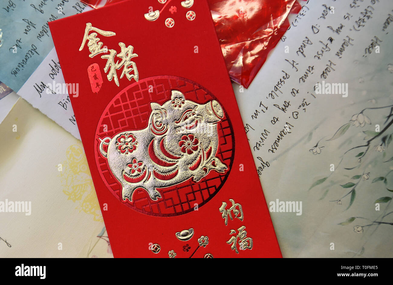 Zeven, Germany. 20th Mar, 2019. Letters from China that children have ...