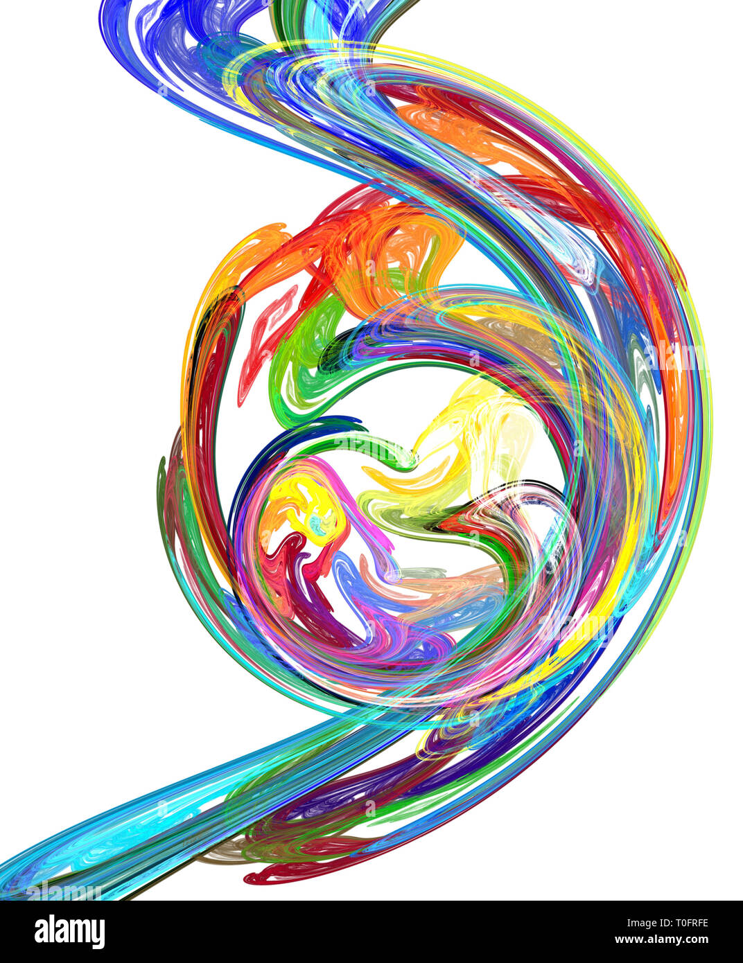 Paint splash colors flowing streaks circle abstract, vertical, isolated ...