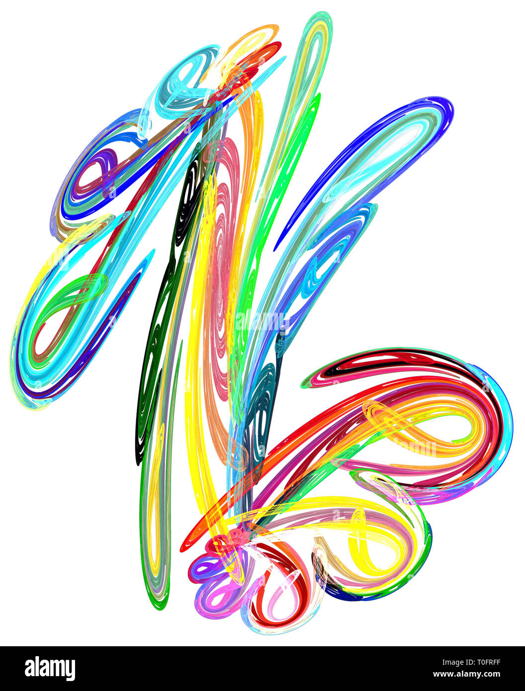 Paint splash colors flowing streaks rings abstract, vertical, isolated ...