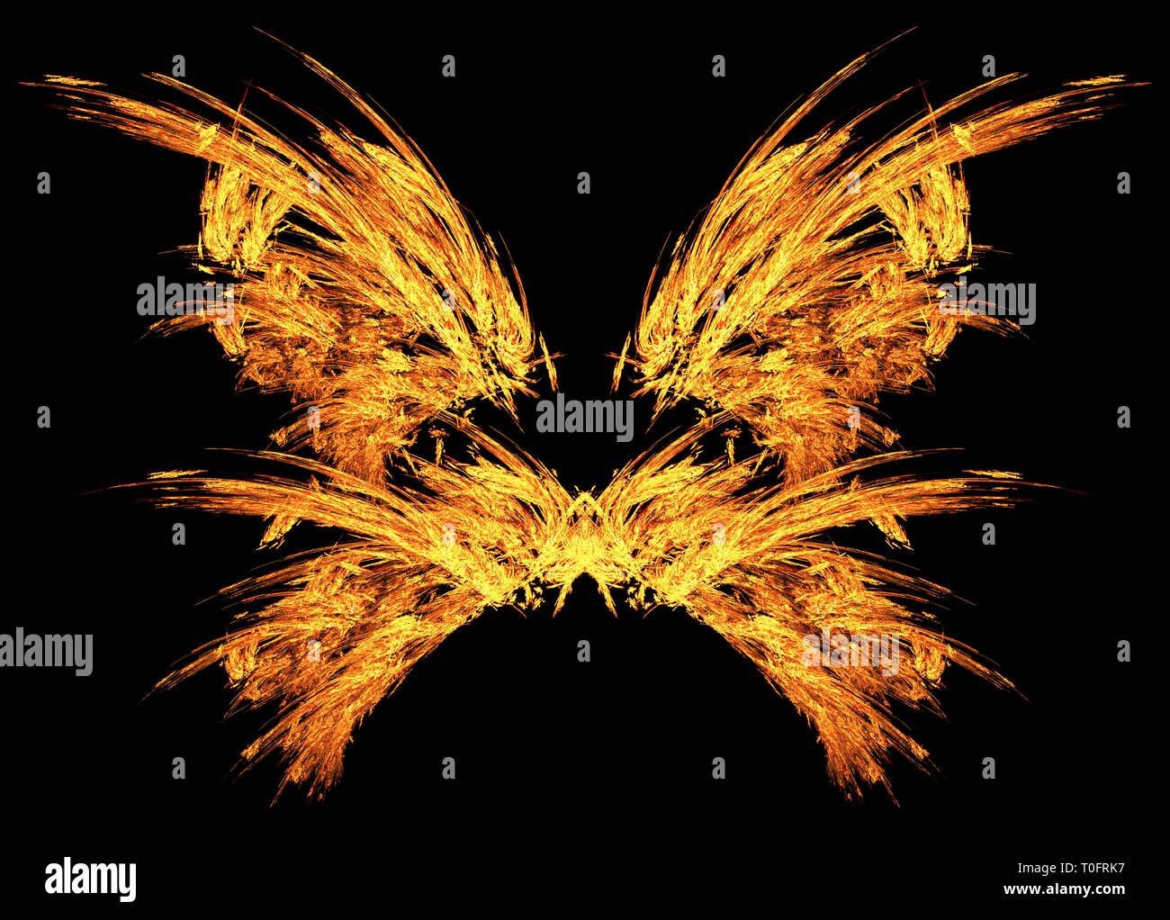 Fire embers butterfly wings special effect abstract, horizontal ...