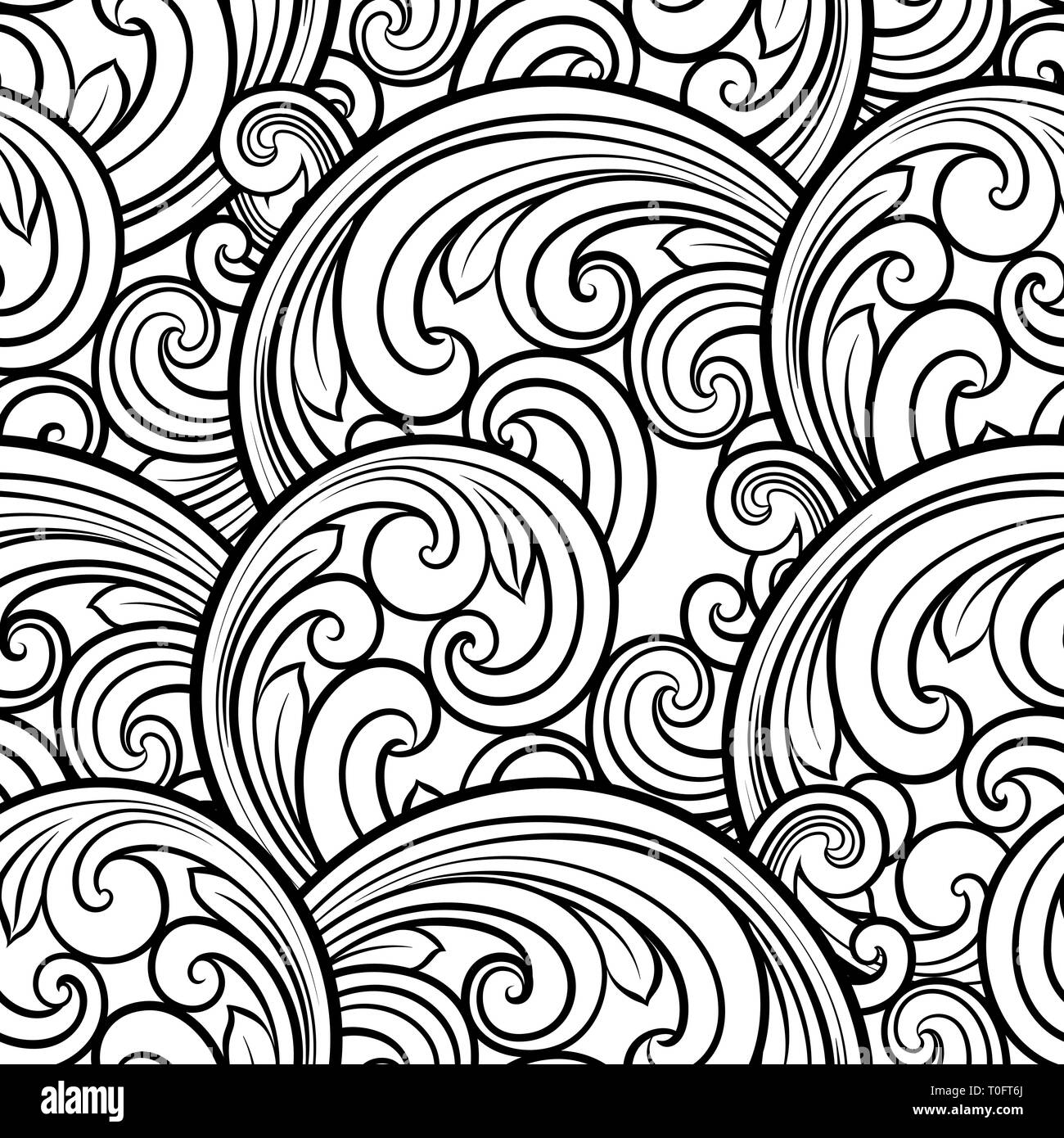 Black And White Scroll Patterns