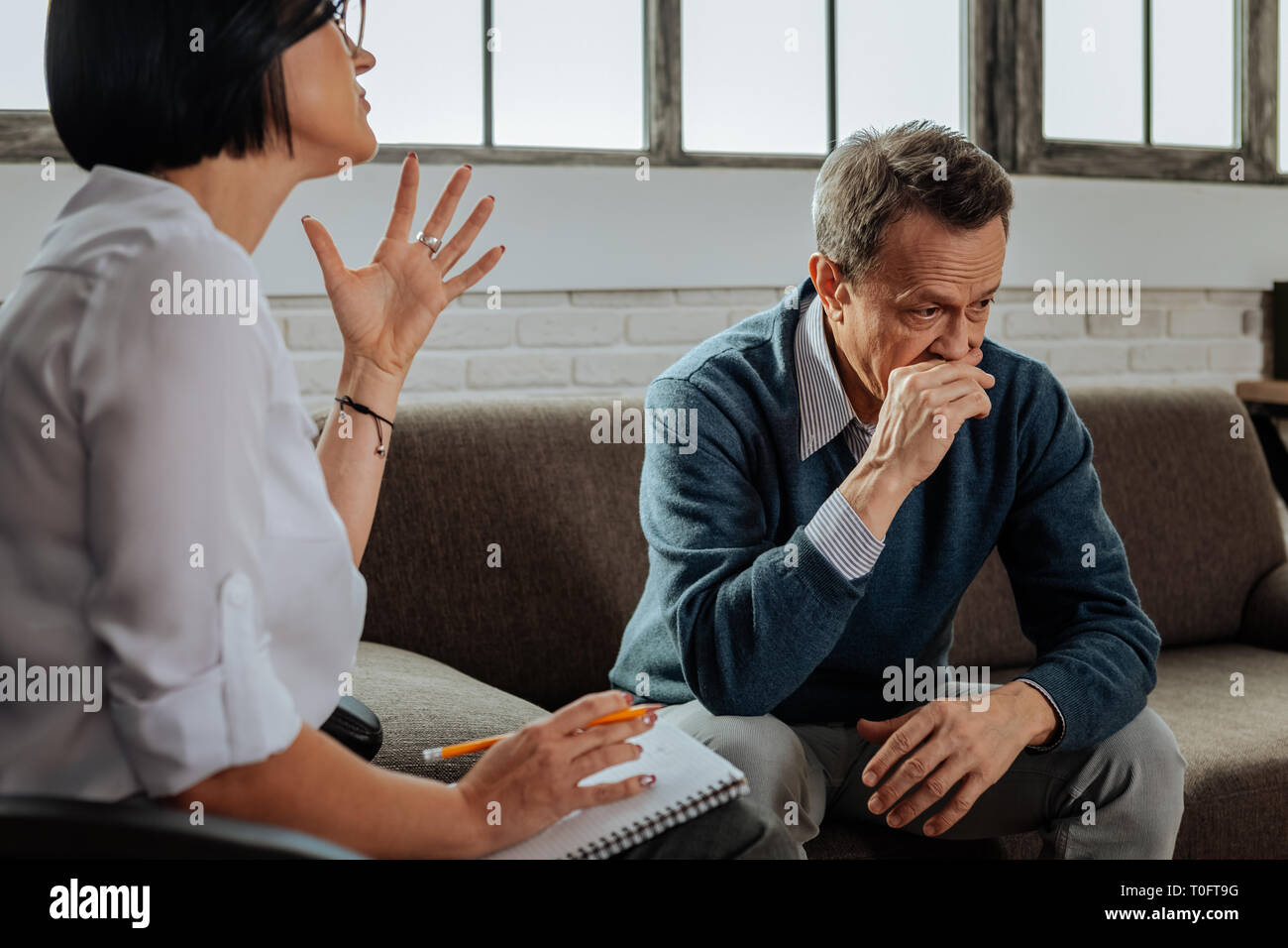 Disturb and upset old man crying and being depressed Stock Photo - Alamy
