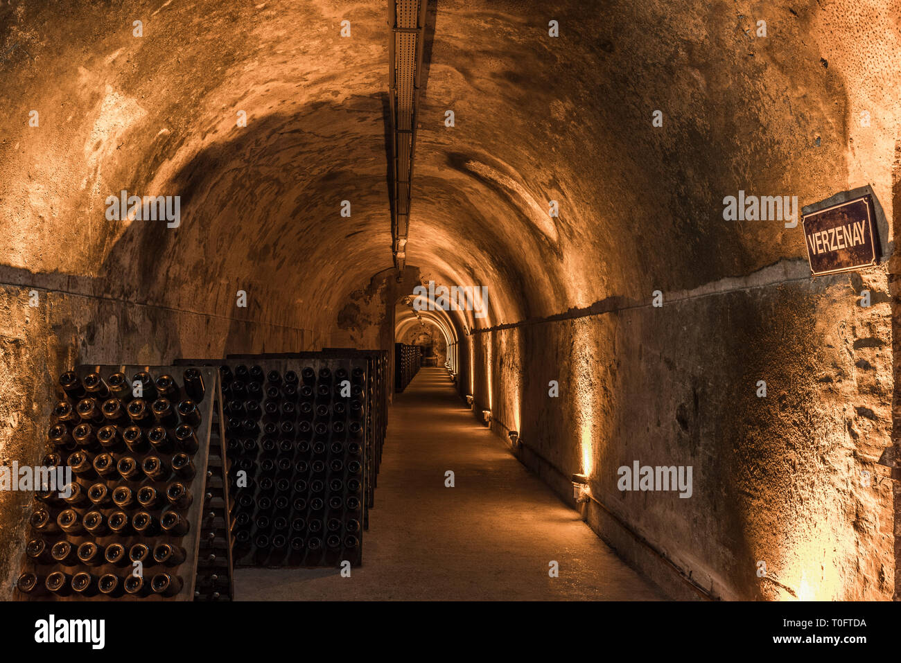 Champagne Cellars at MUMM Champagne House, Reims, France Stock Photo ...