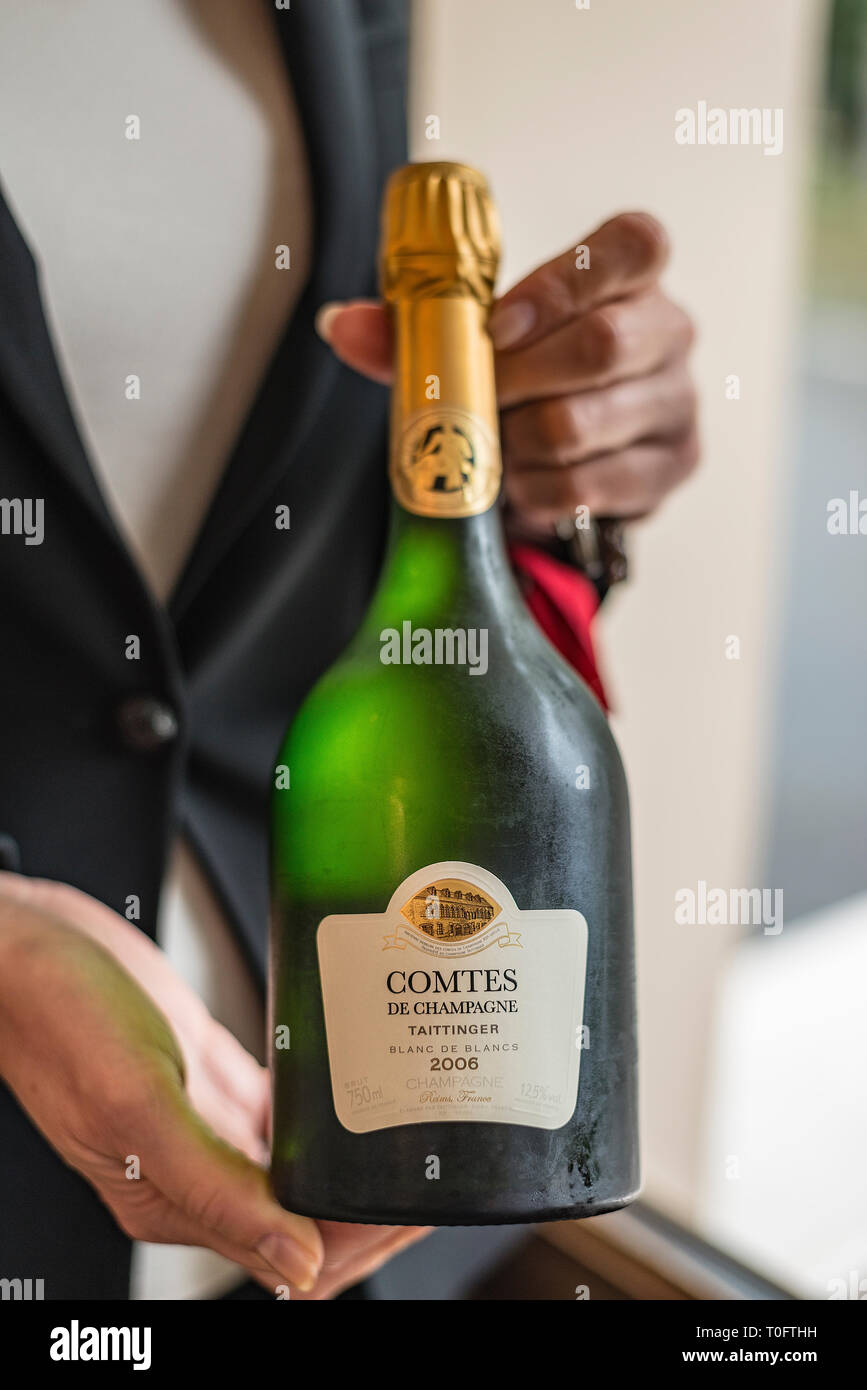 Taittinger Champagne tasting, House Tattinger, Reims, France Stock ...