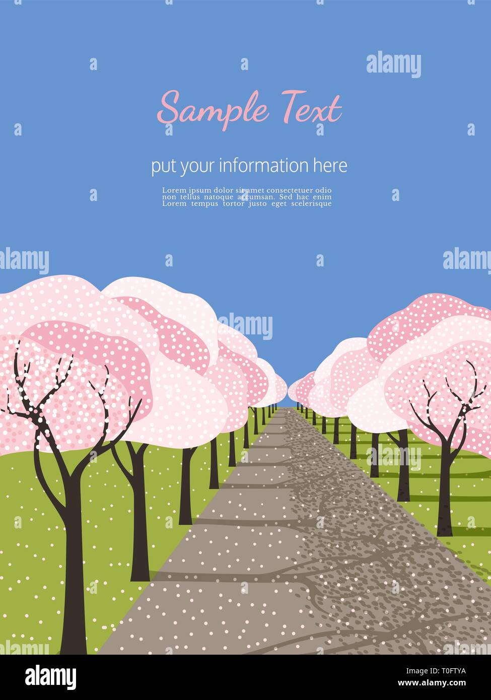 Blooming spring trees pink japanese Stock Vector Images - Alamy