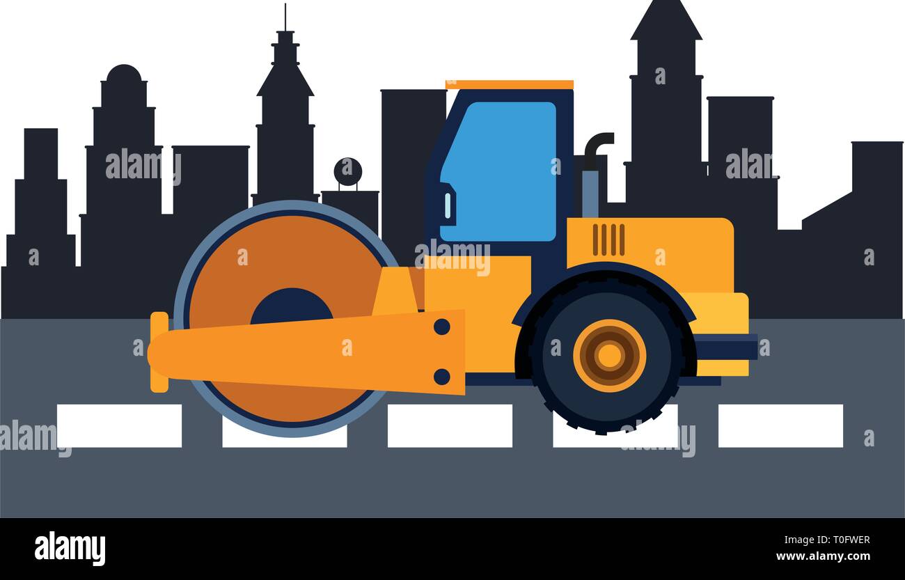 Construction vehicle steamroller colorful Stock Vector Image & Art - Alamy