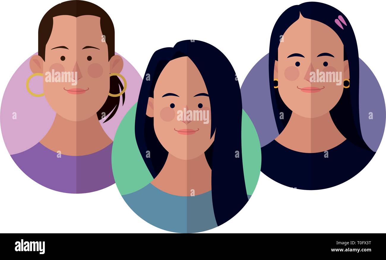 Young people face round icons Stock Vector Image & Art - Alamy