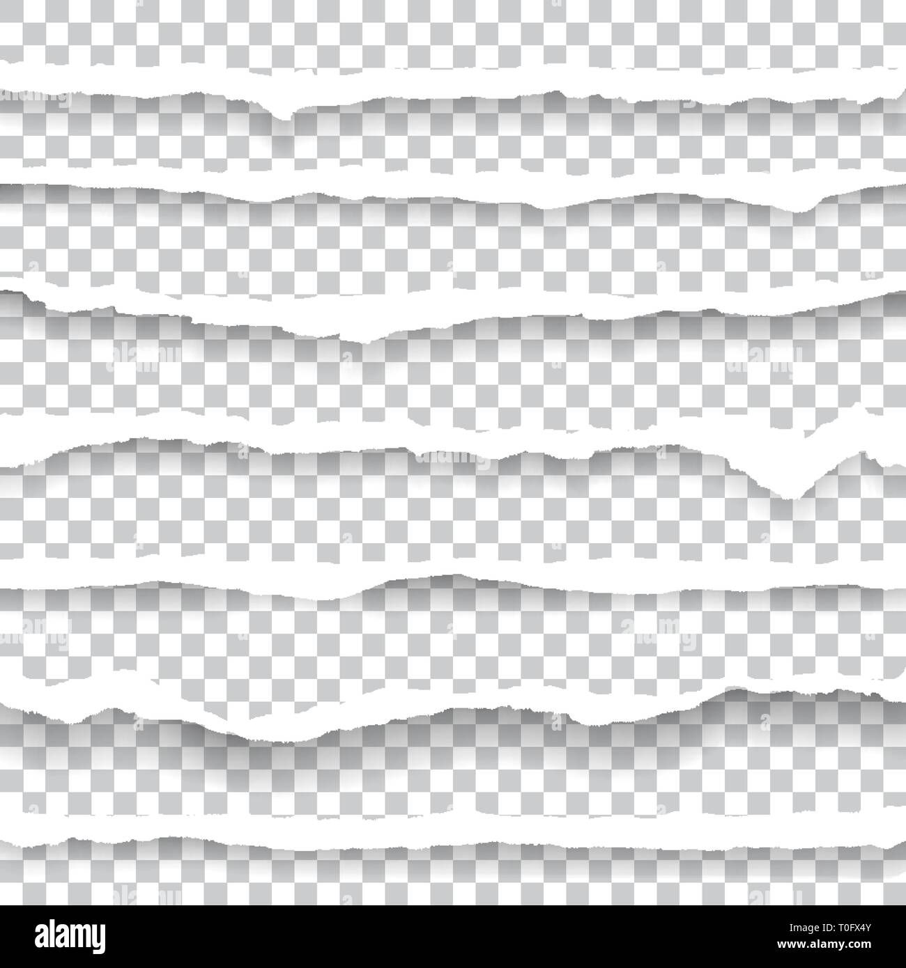 Torn paper edges seamless horizontally vector illustration Stock Vector ...
