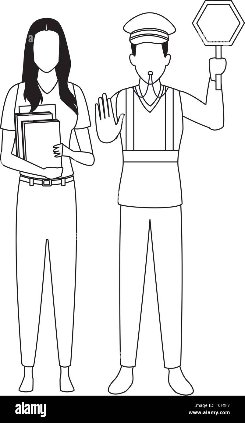 Community Helpers Clipart Black And White