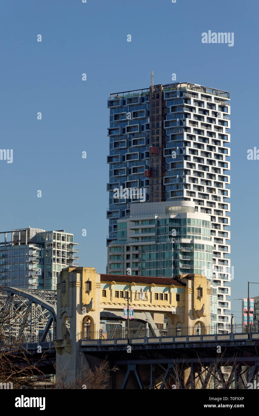 Burrard Street Bridge and the new Vancouver House residential tower ...