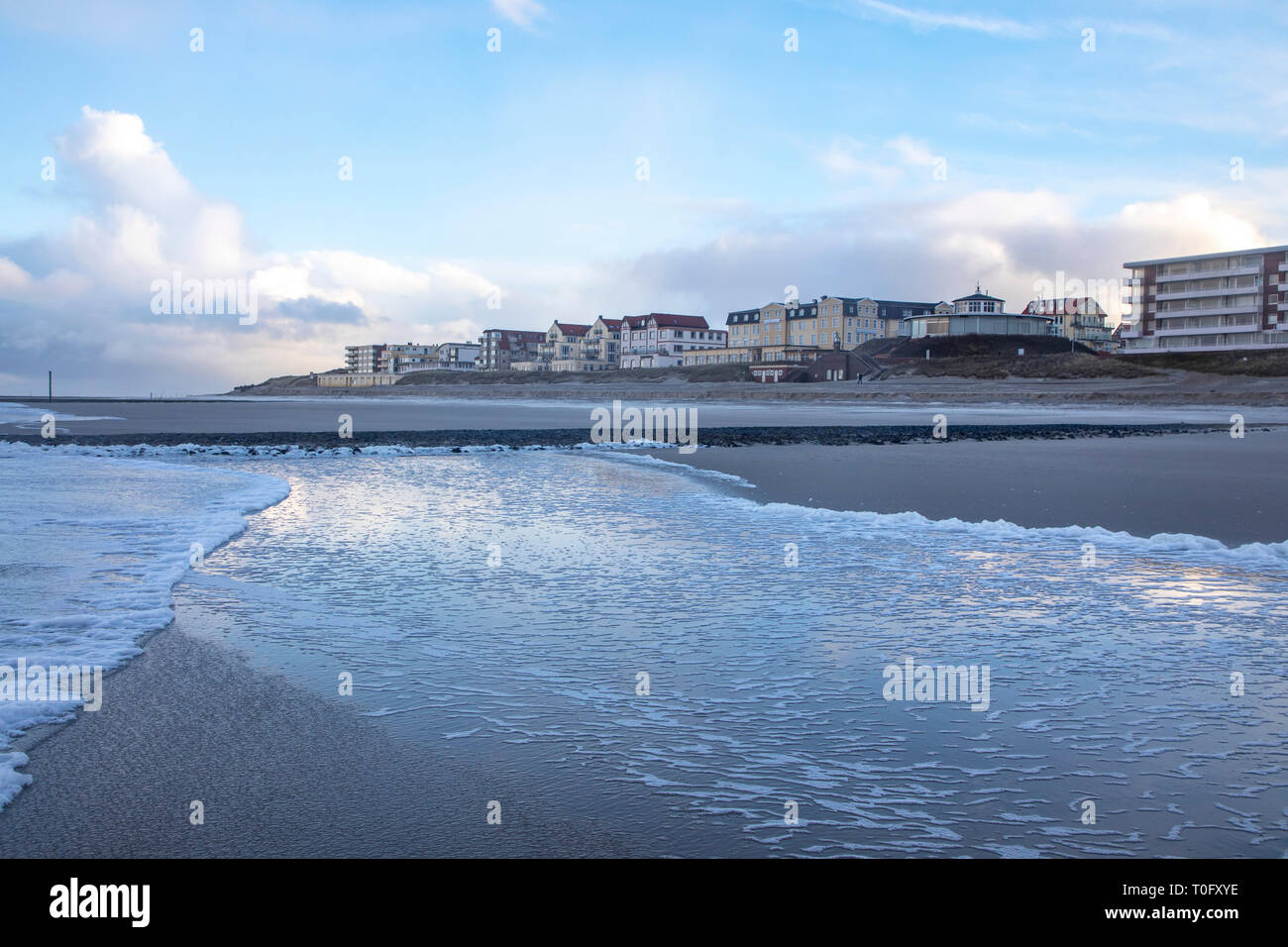 Island Wangerooge, Ostfriesland, Wadden Sea, west beach by storm ...