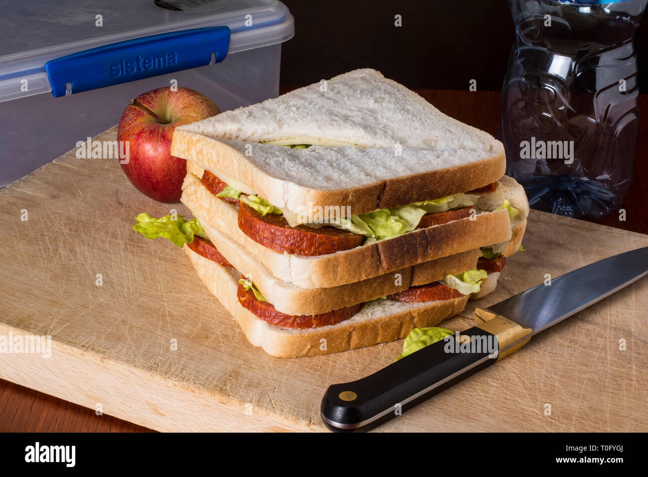 Sandwiches being prepared for lunch Stock Photo - Alamy