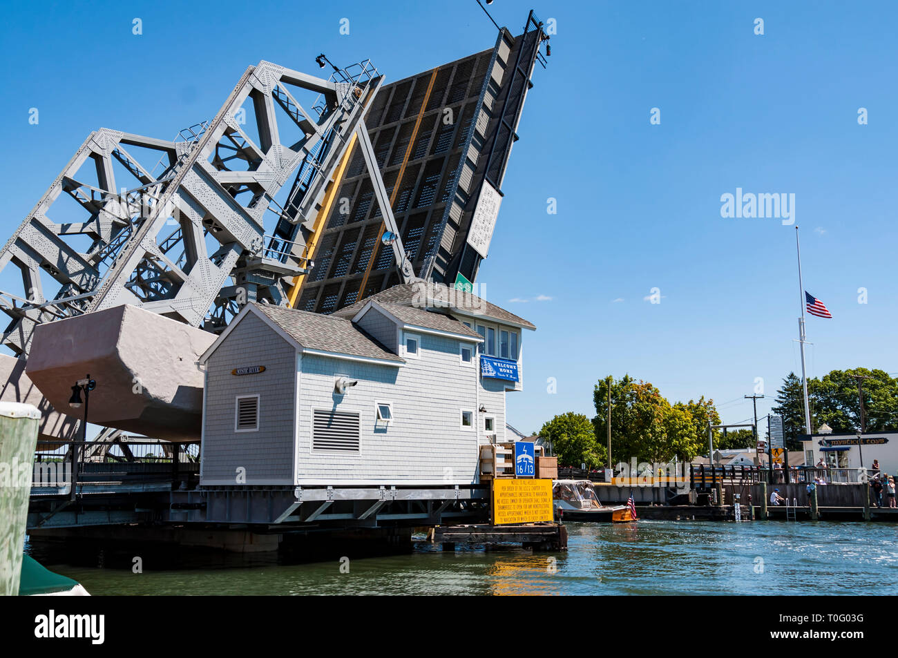 The iconic drawbridge in Mystic, Connecticut., USA Stock Photo - Alamy
