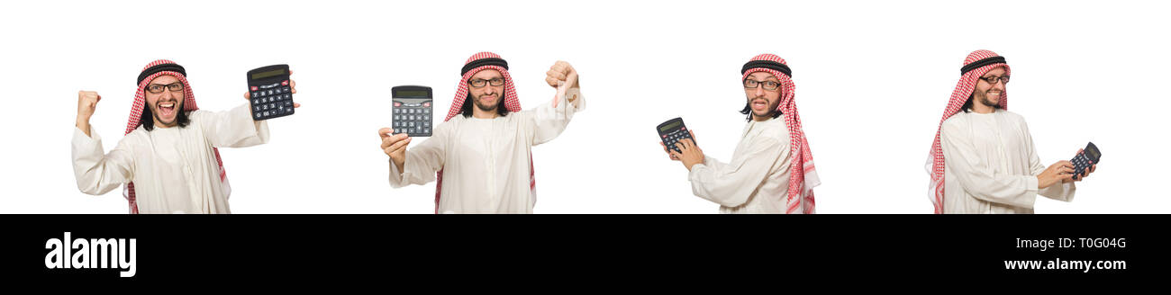 Businessman working on calculator Cut Out Stock Images & Pictures - Alamy