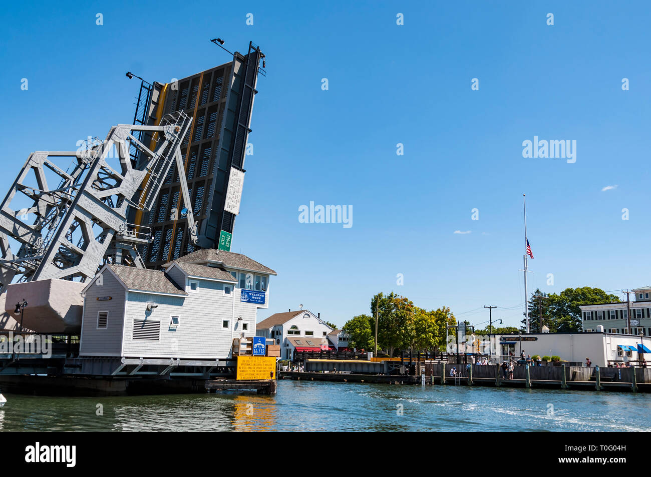 The iconic drawbridge in Mystic, Connecticut., USA Stock Photo - Alamy