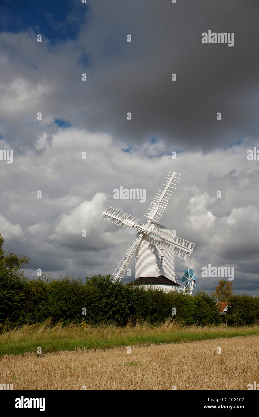 Saxtead Green Post Mill is a corn mill, it's body revolves on a post ...