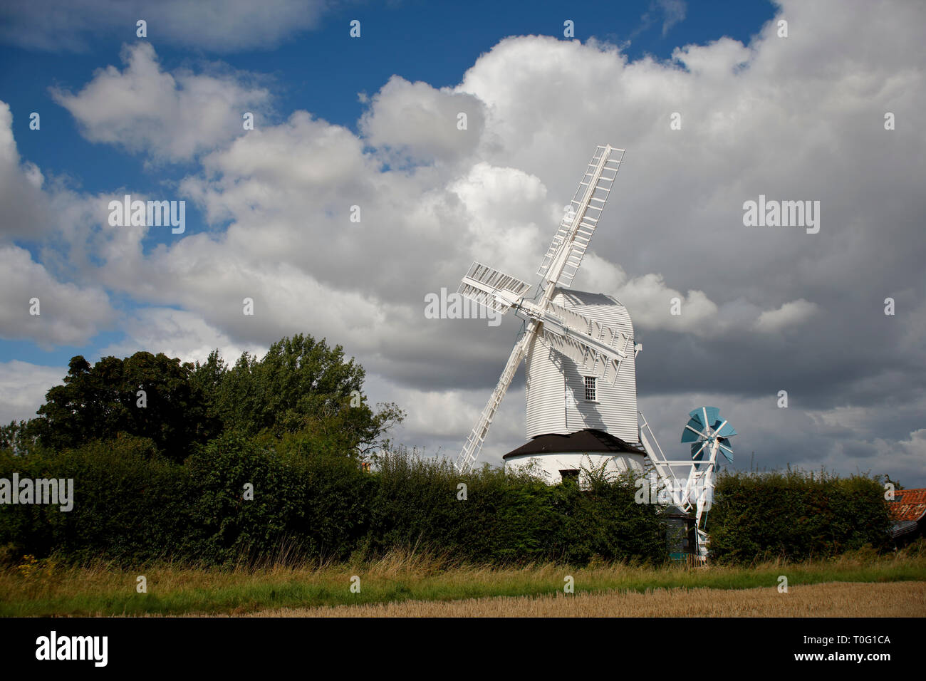 Saxtead Green Post Mill is a corn mill, it's body revolves on a post ...