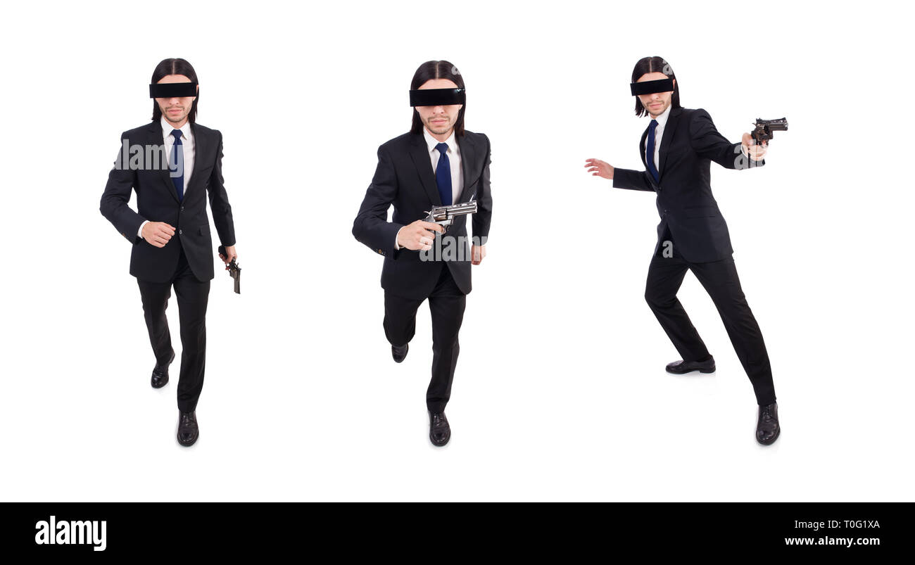 Young man covered eyes Cut Out Stock Images & Pictures - Alamy