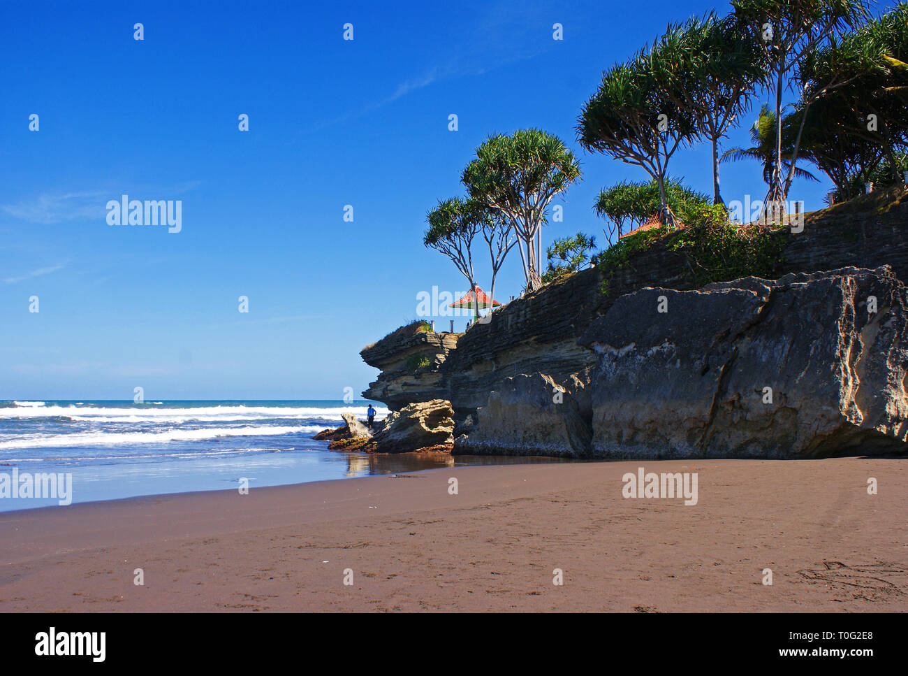 Pantai Batu Hiu Beach, Pangandaran, Ciamis, West Java, Indonesia Stock ...