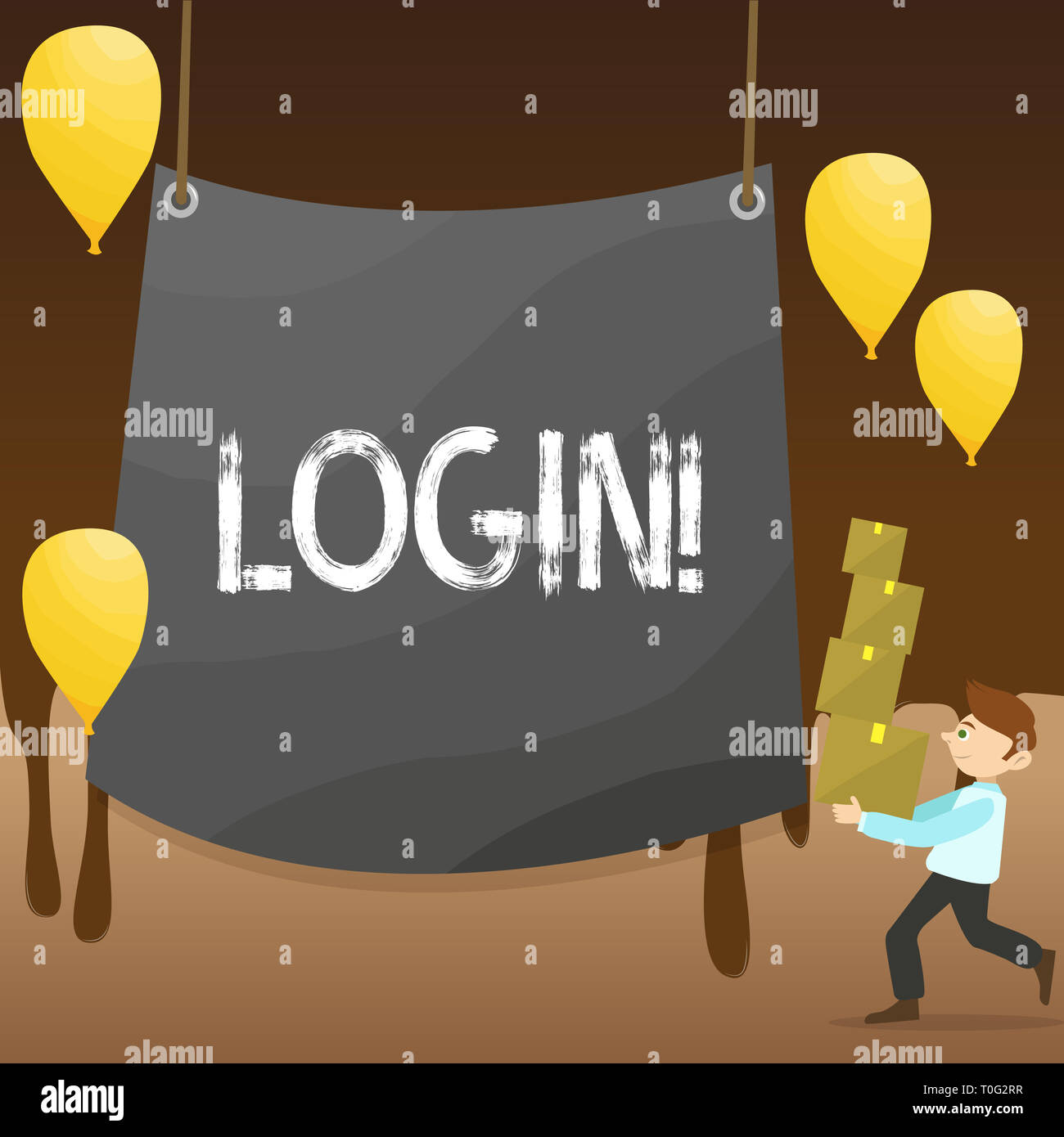 Text sign showing Login. Business photo showcasing Act of entering into ...