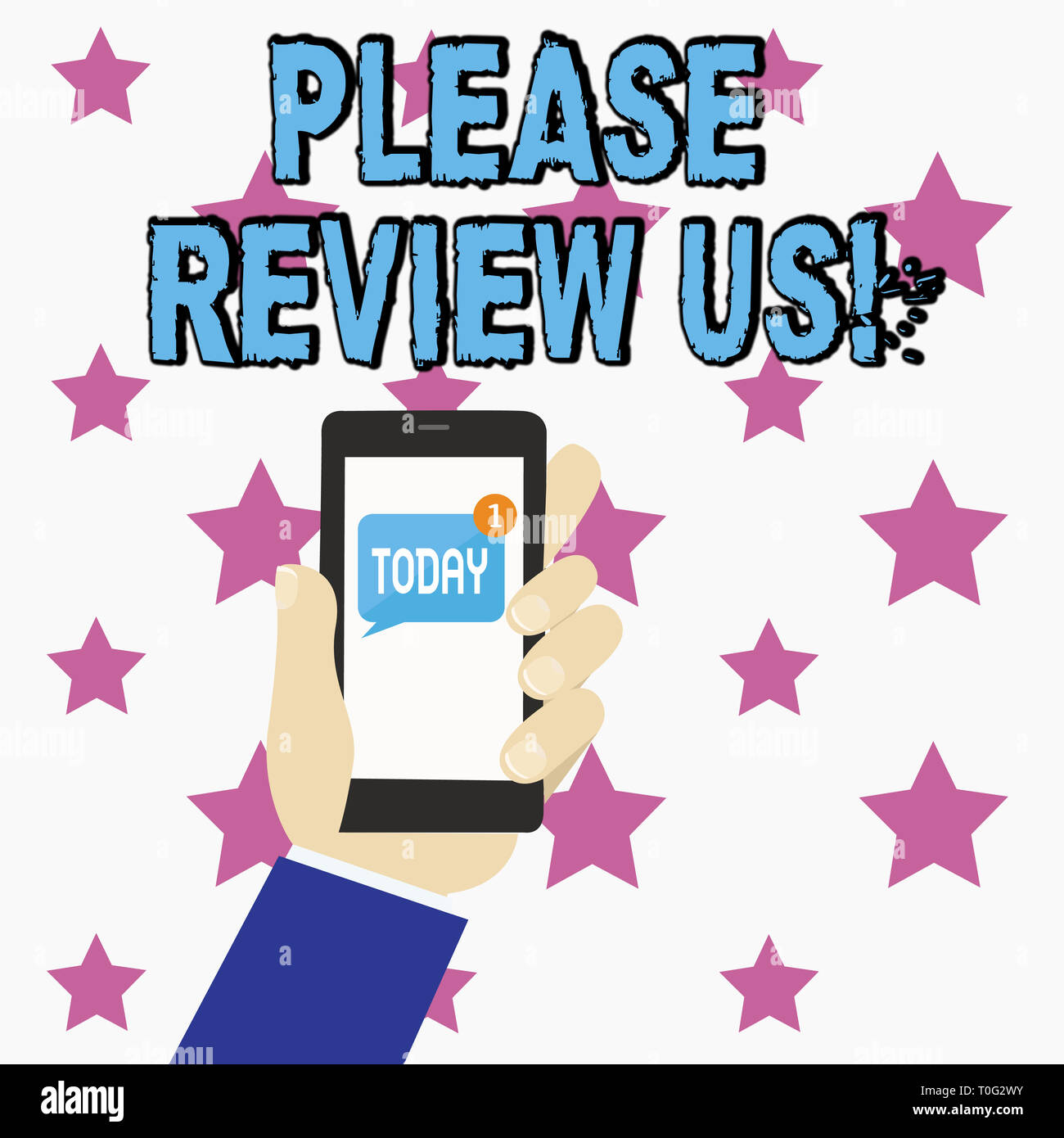 Conceptual hand writing showing Please Review Us. Concept meaning ...