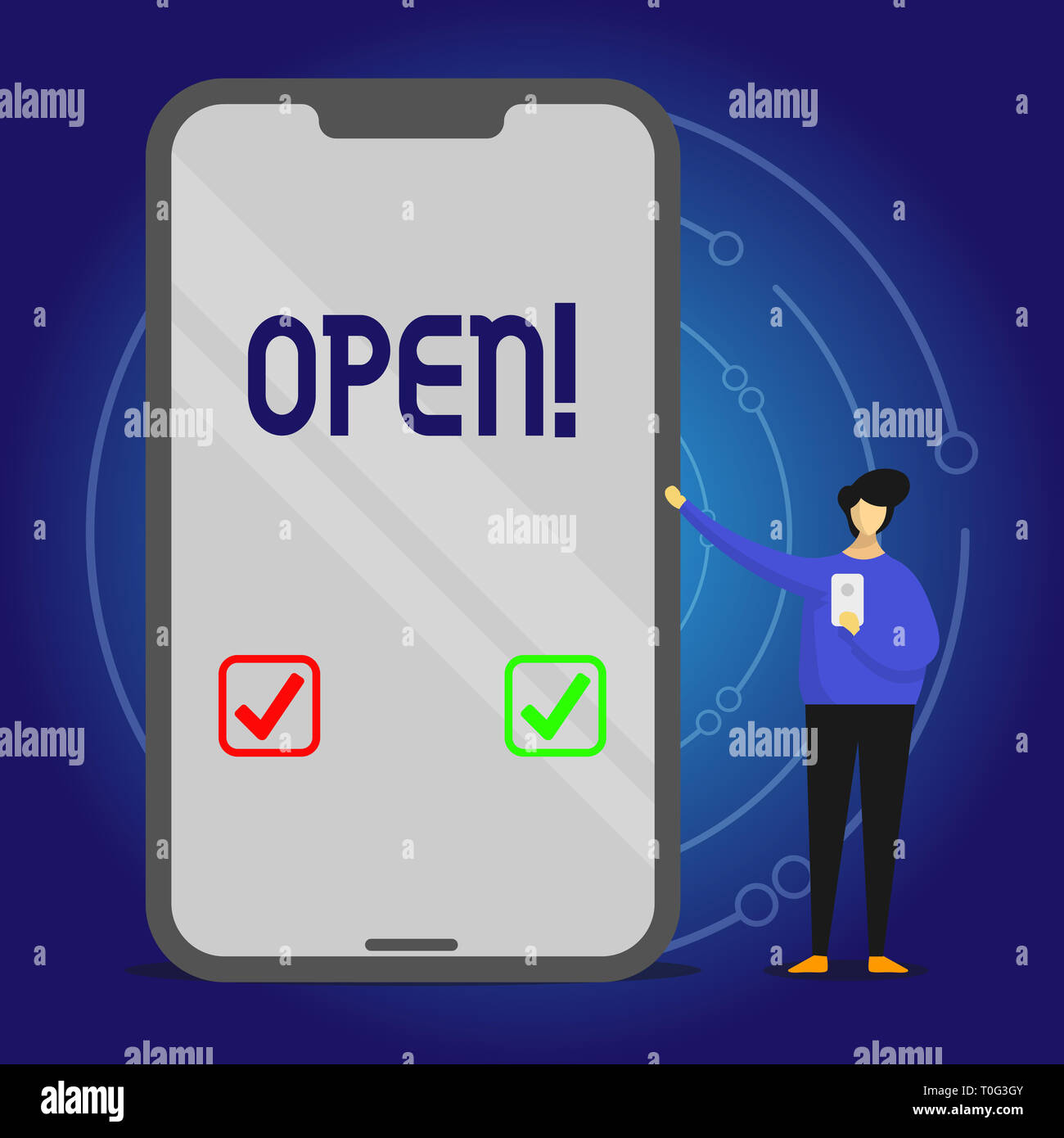 Writing note showing Open. Business concept for Allow things to pass ...