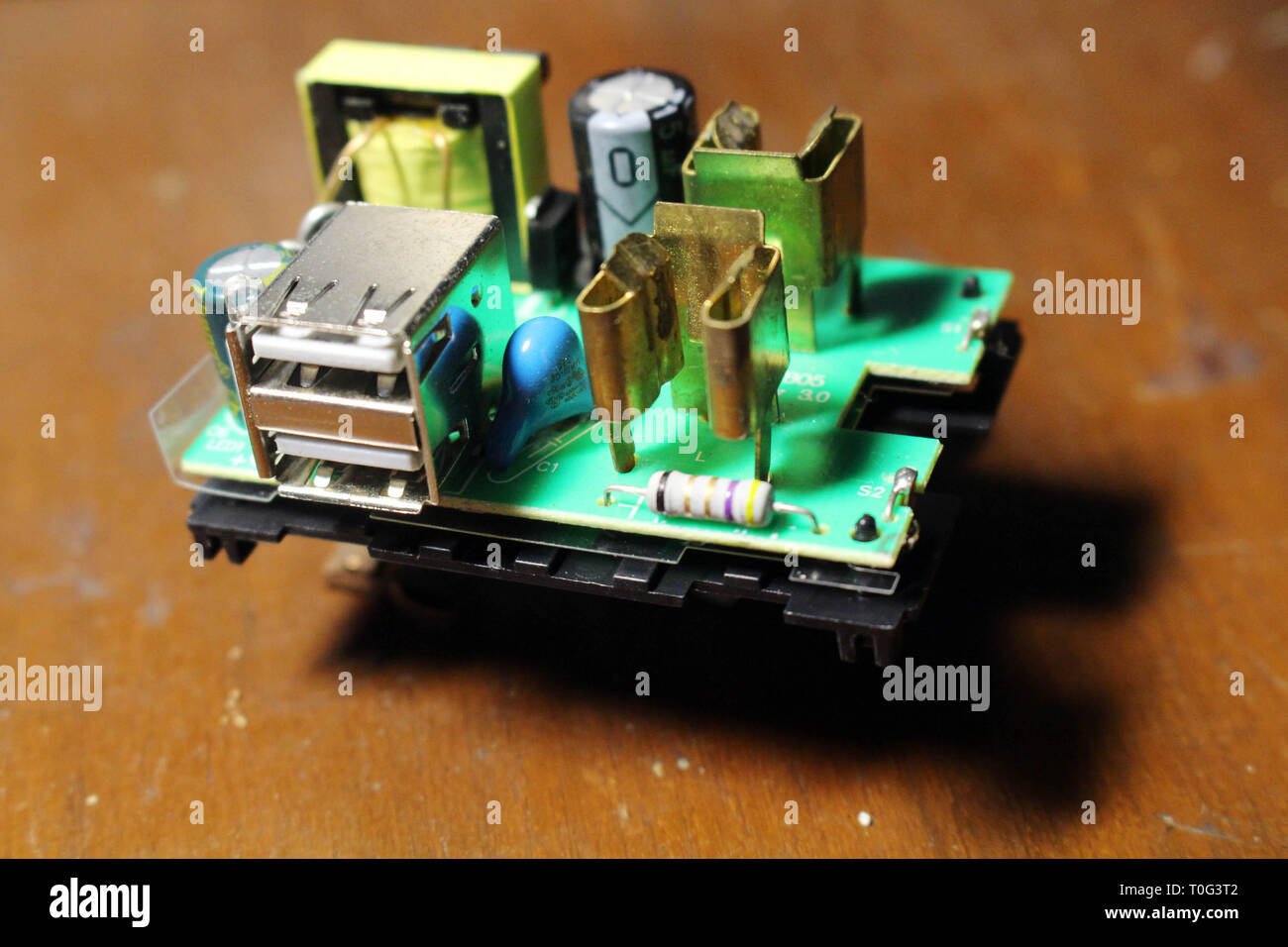Closeup view at a universal adapter device and its components including ...