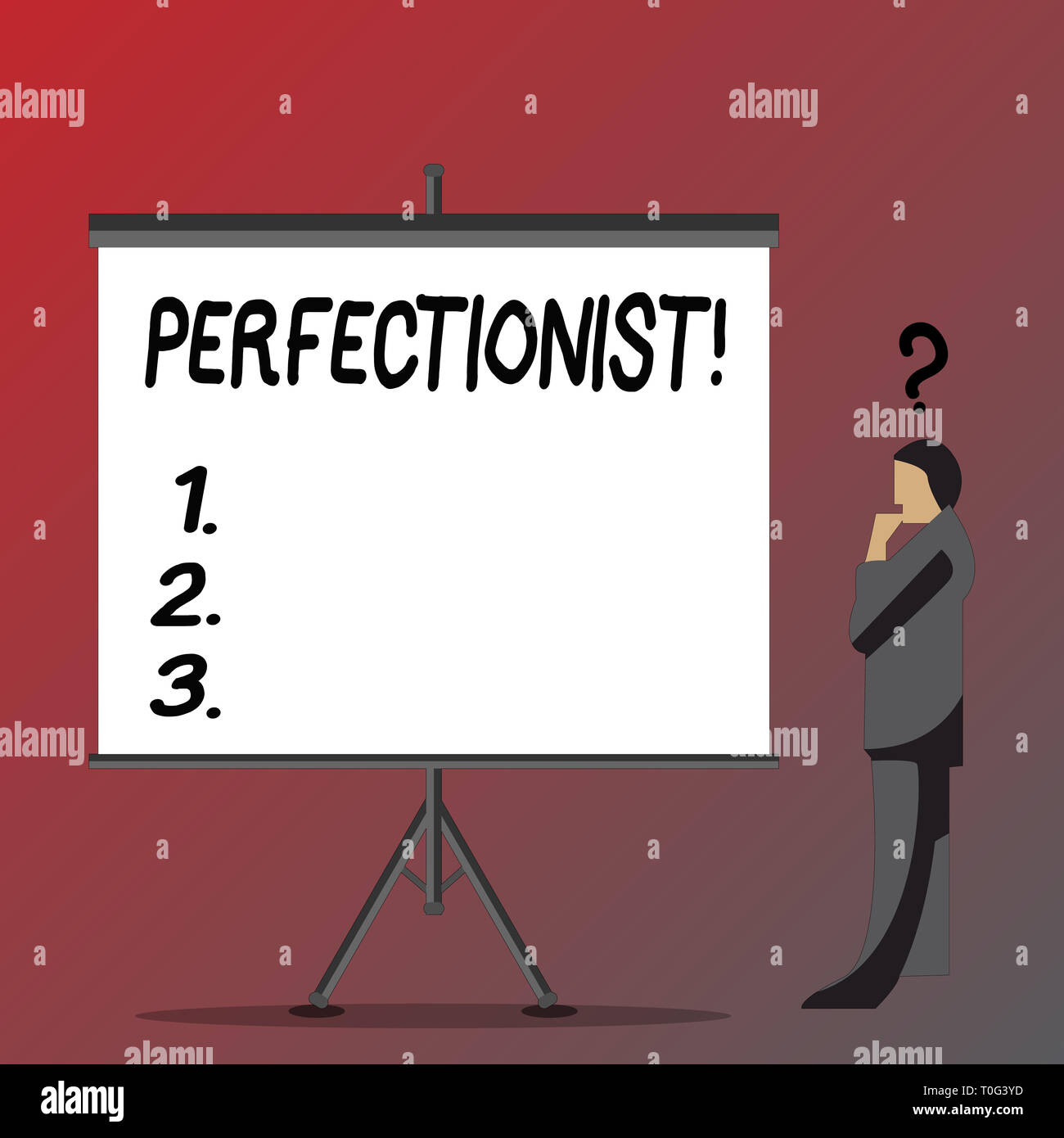 Text sign showing Perfectionist. Business photo showcasing Person who ...