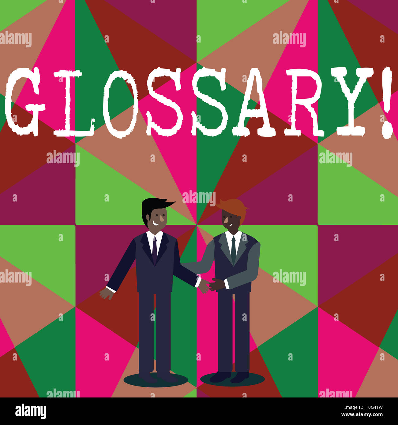 Writing note showing Glossary. Business concept for Alphabetical list ...