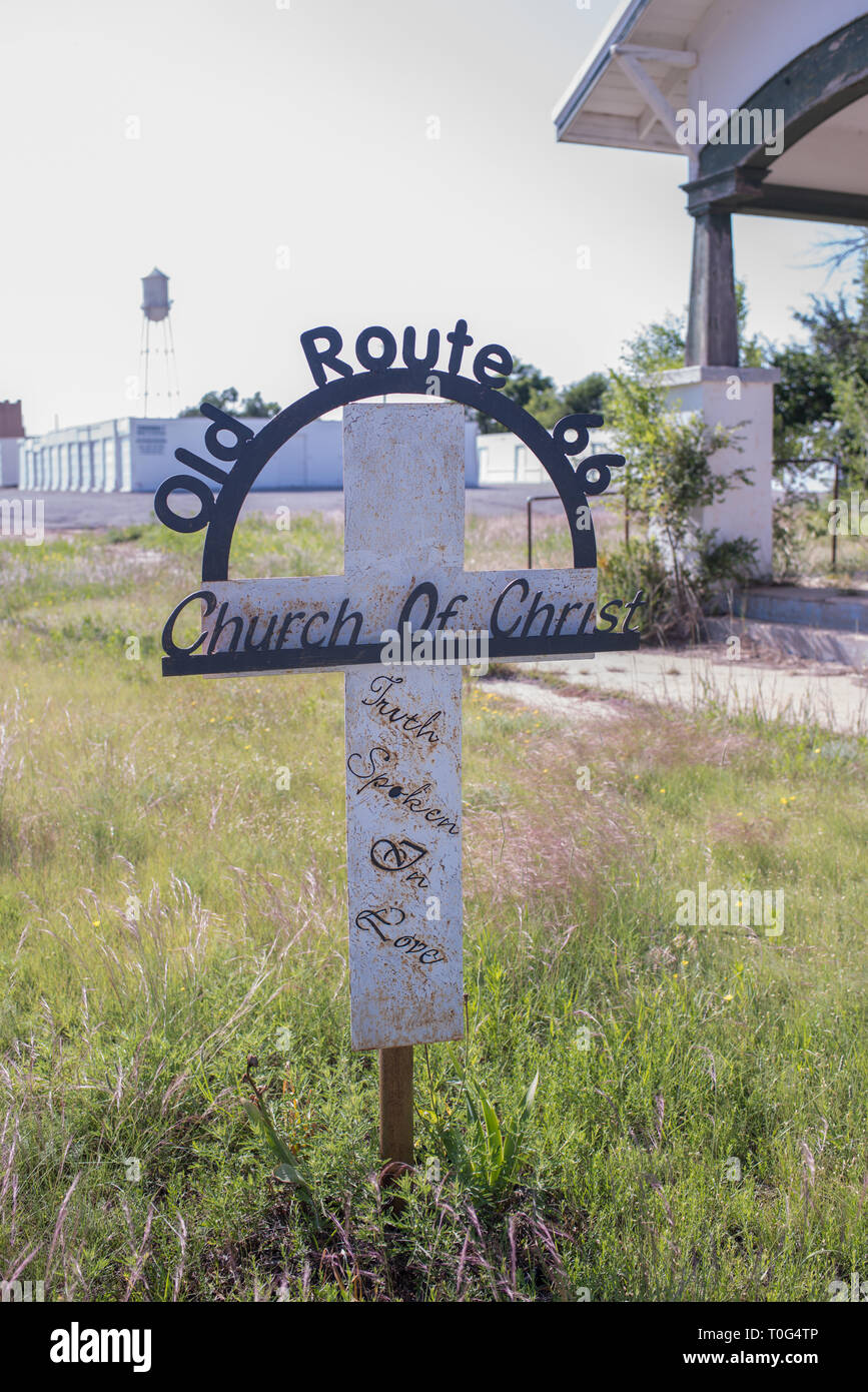 The Old Route 66 Church of Christ still stands in McLean, Texas as a ...