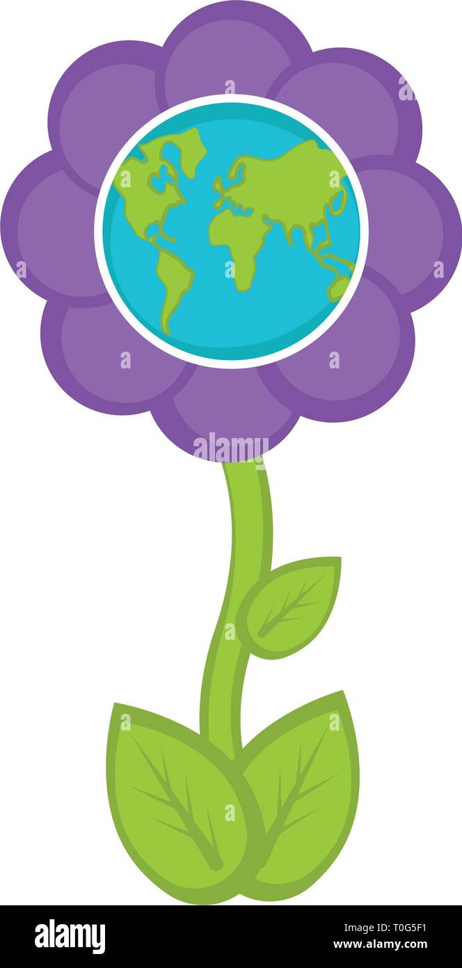 Planet Earth on a blossom flower Stock Vector Image & Art - Alamy