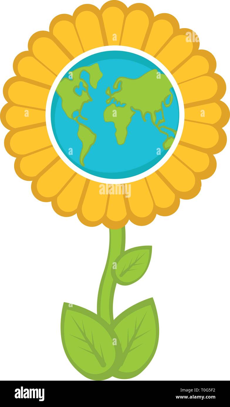 Planet Earth on a blossom flower Stock Vector Image & Art - Alamy