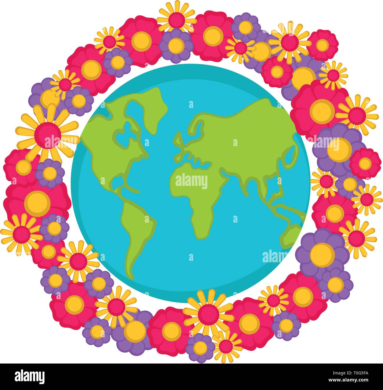 Earth flowers Stock Vector Images - Alamy
