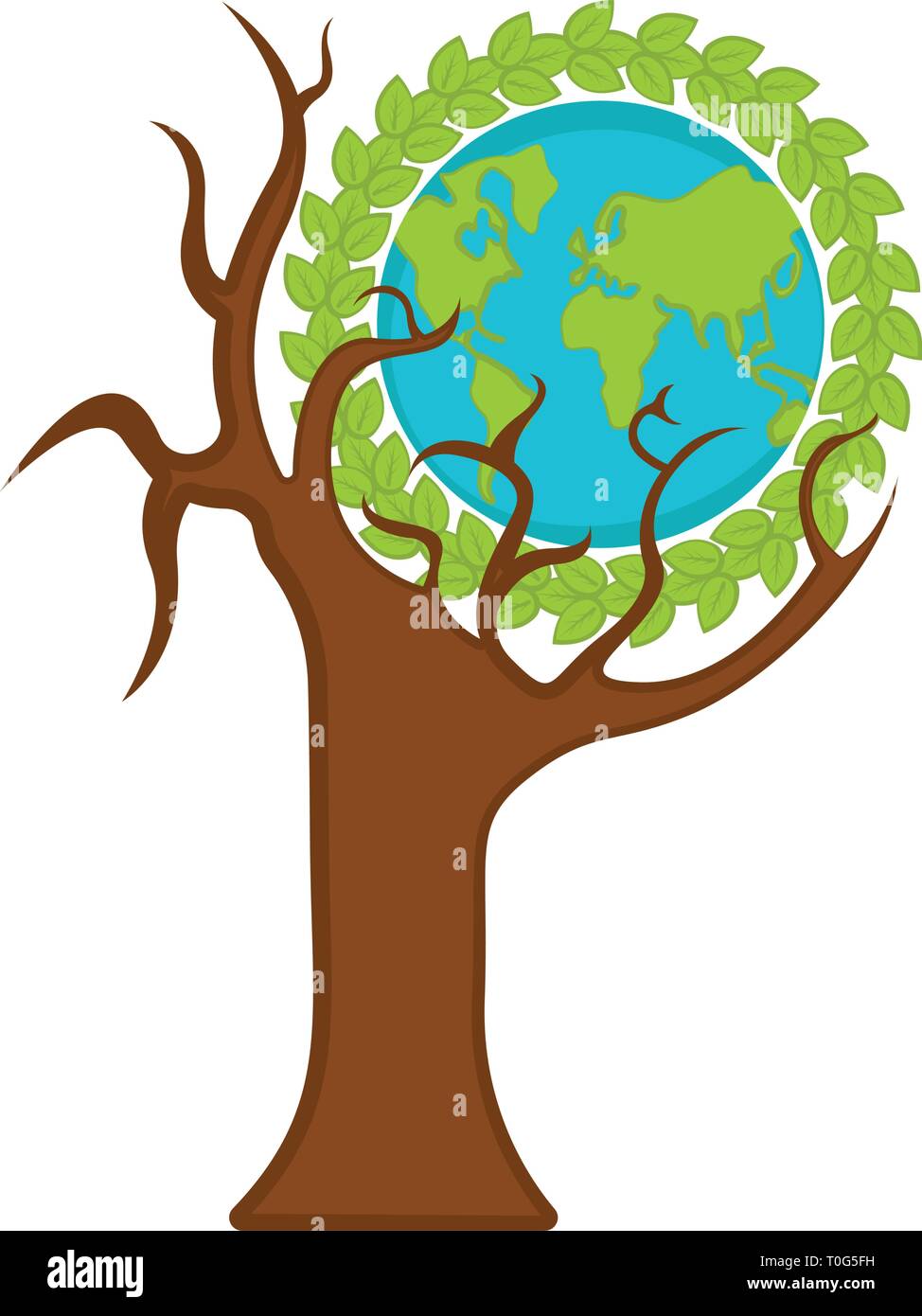 Planet Earth on a tree Stock Vector Image & Art - Alamy