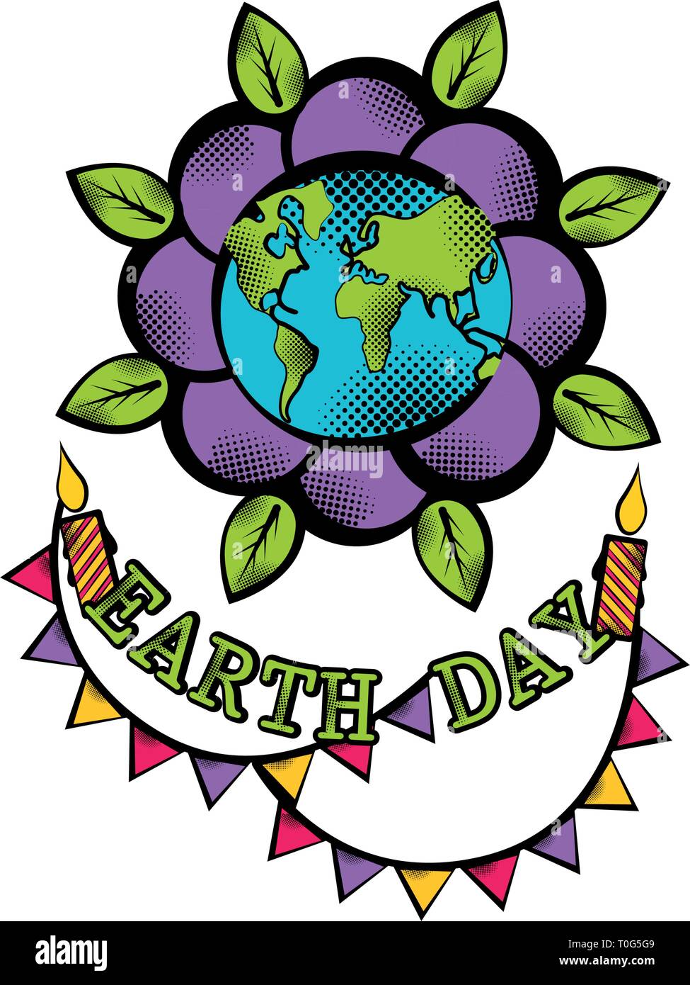 Sketch of planet Earth on a blossom flower Stock Vector Image & Art - Alamy