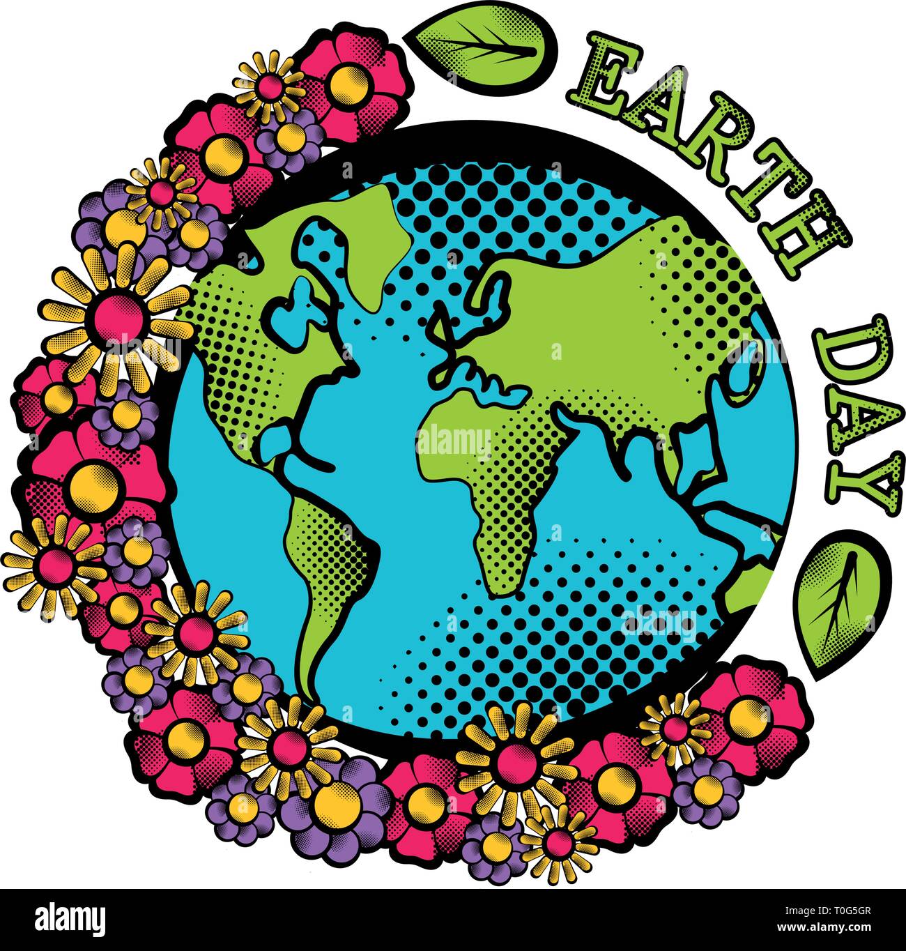 Sketch of planet Earth with flowers Stock Vector Image & Art - Alamy