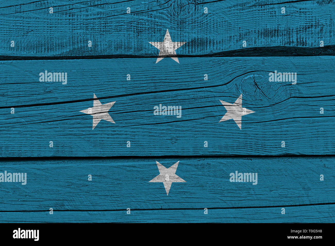 Micronesia flag painted on old wood plank. Patriotic background ...