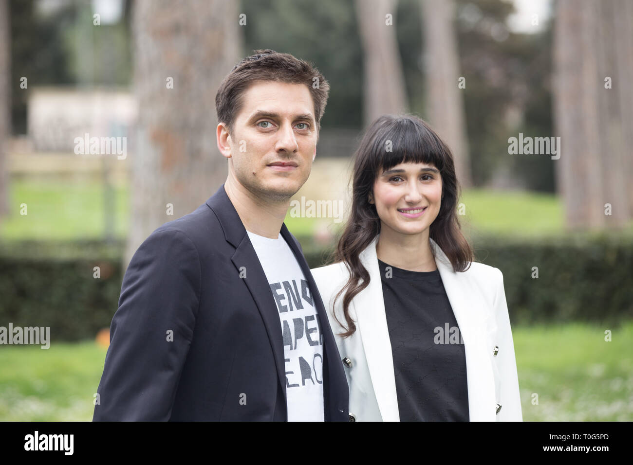 Roma, Italy. 19th Mar, 2019. Luca Marinelli and Linda Caridi Photocall ...