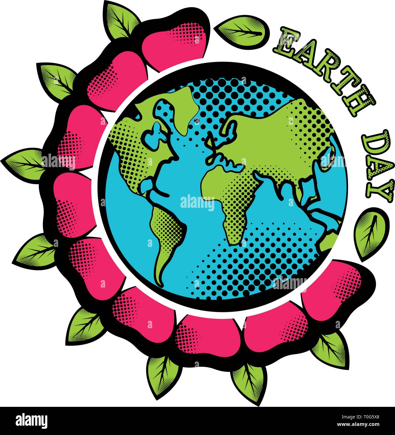 Sketch of planet Earth on a blossom flower Stock Vector Image & Art - Alamy