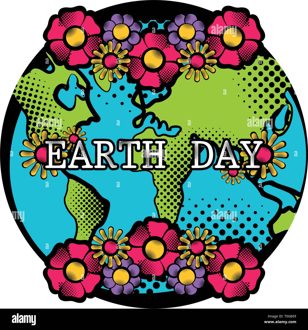 Sketch of planet Earth with flowers Stock Vector Image & Art - Alamy