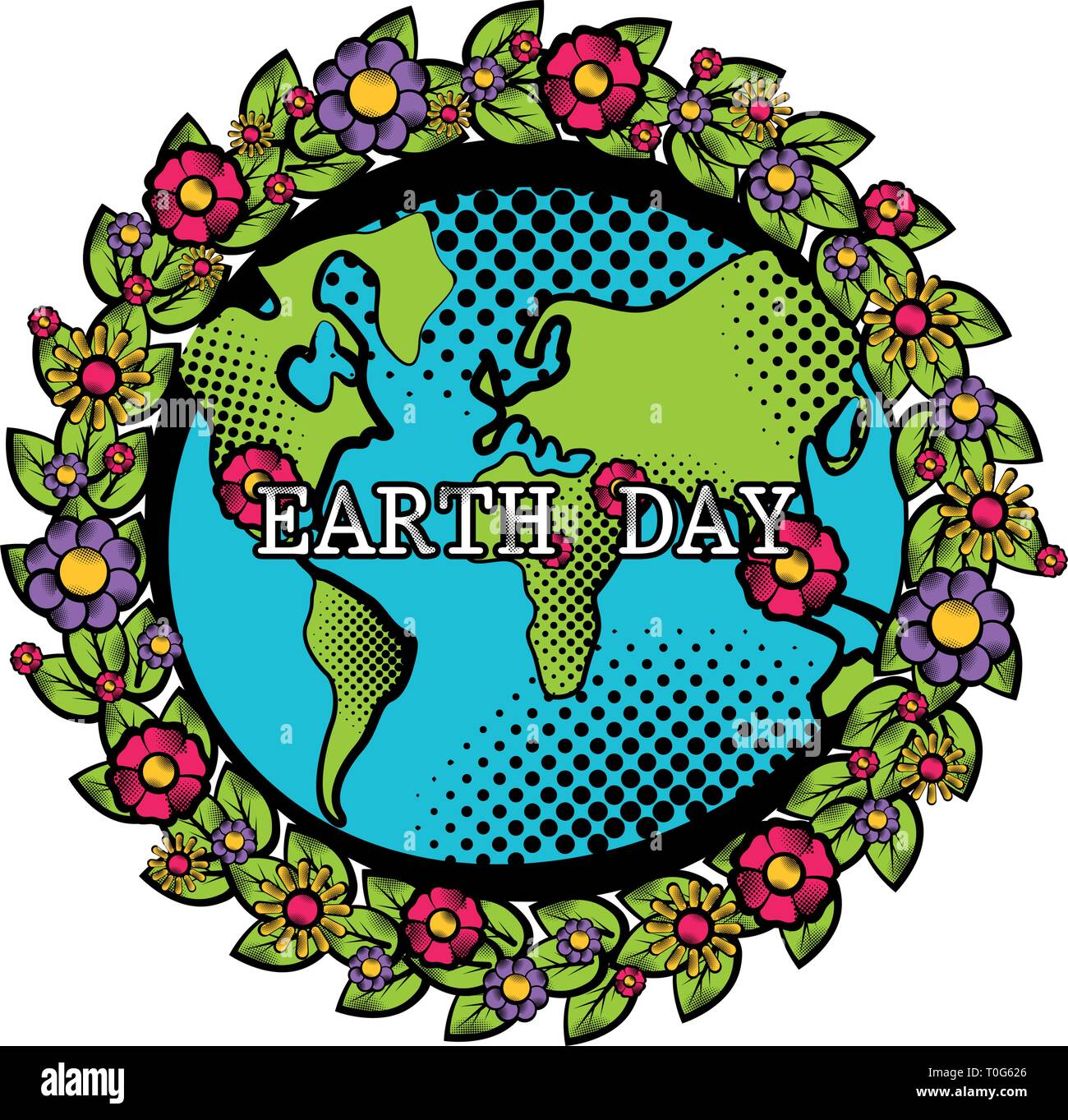 Sketch of planet Earth with flowers Stock Vector Image & Art - Alamy