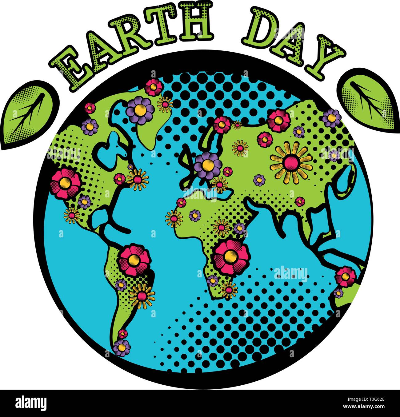 Sketch of planet Earth with flowers Stock Vector Image & Art - Alamy
