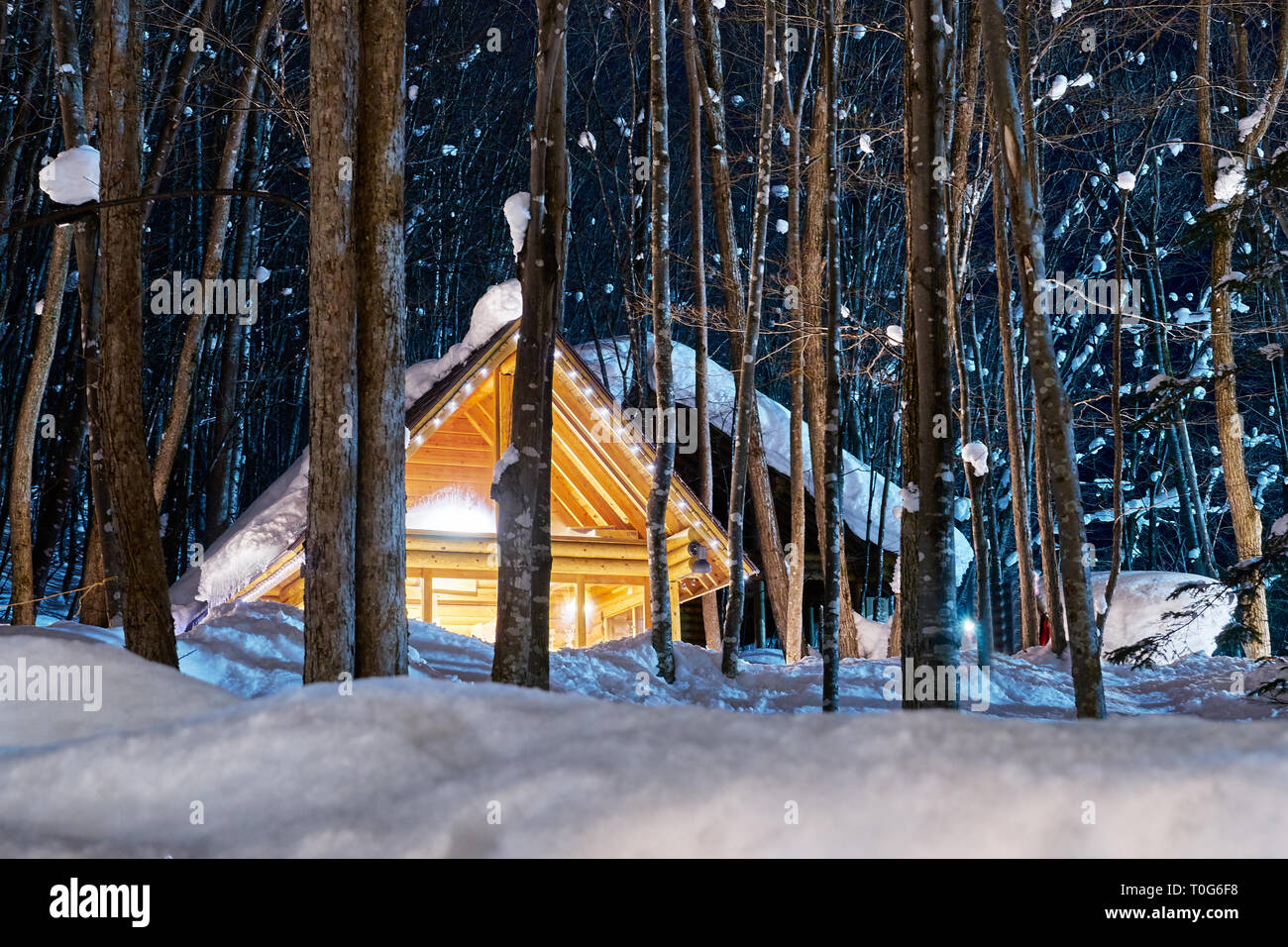 Beautiful boutique cottages with snow weather in winter at Ninguru ...