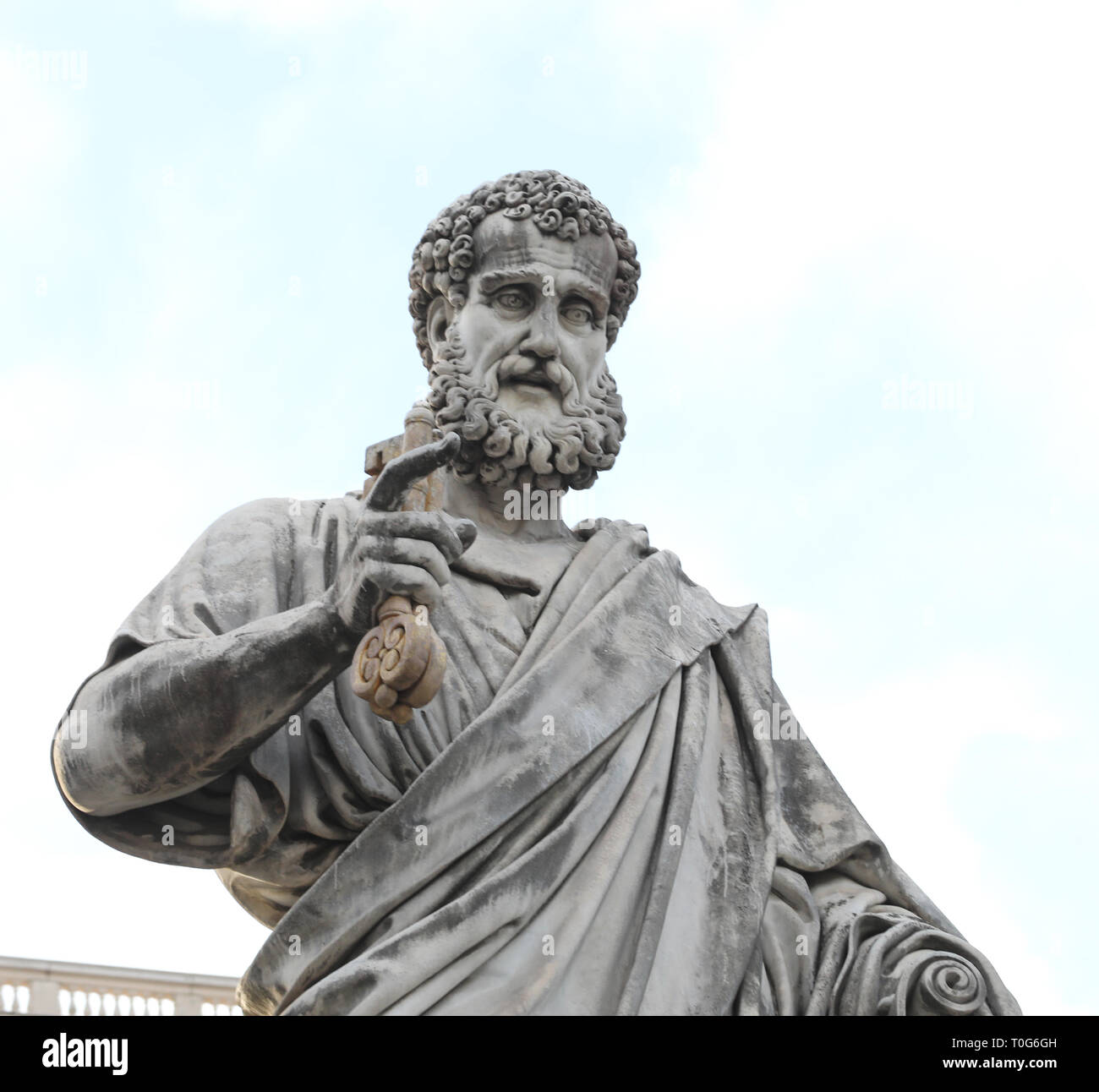 ancient Statue of Saint Peter with the keys in Vatican City Stock Photo ...