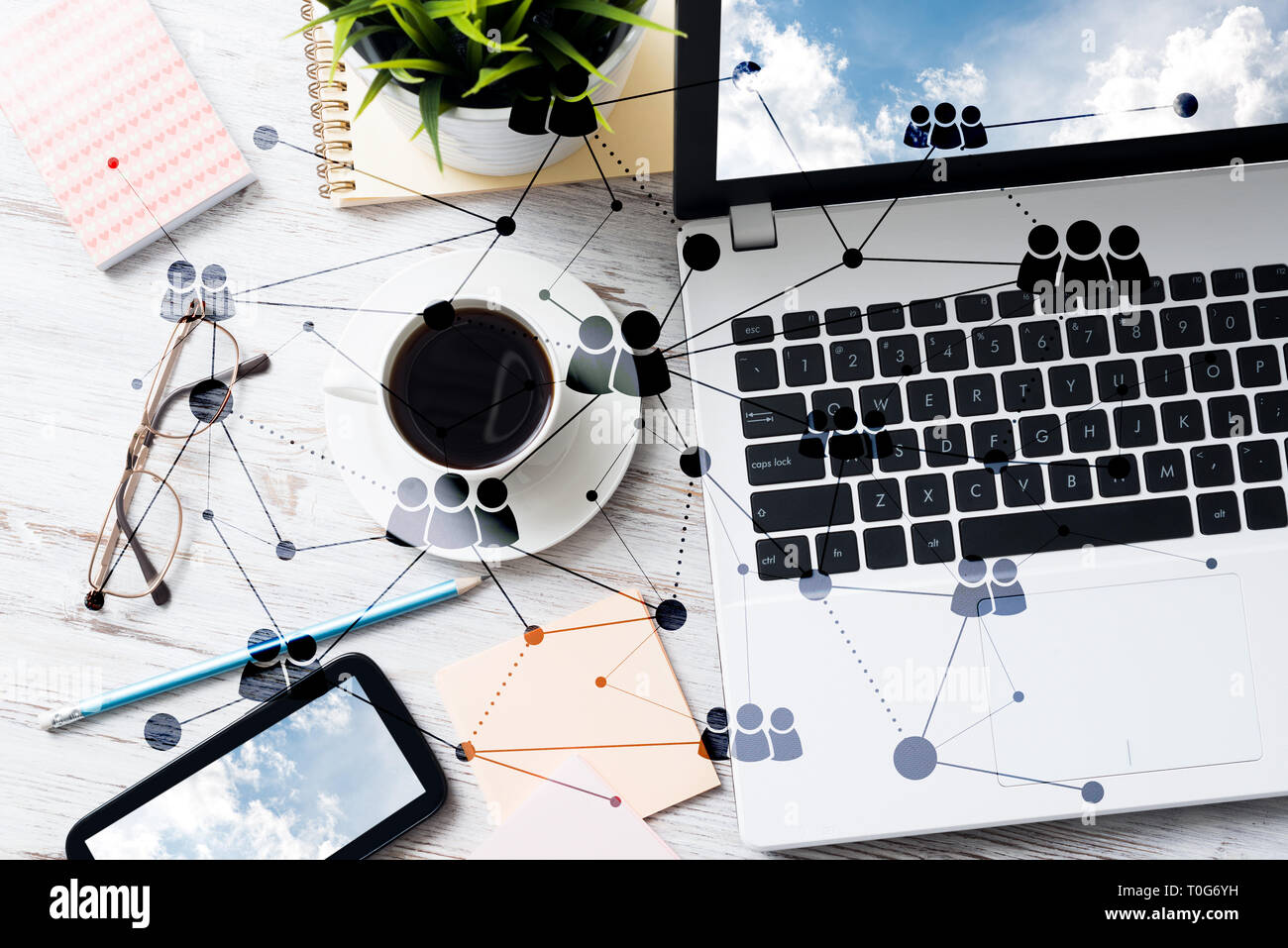 Social communication and global networking concept Stock Photo - Alamy