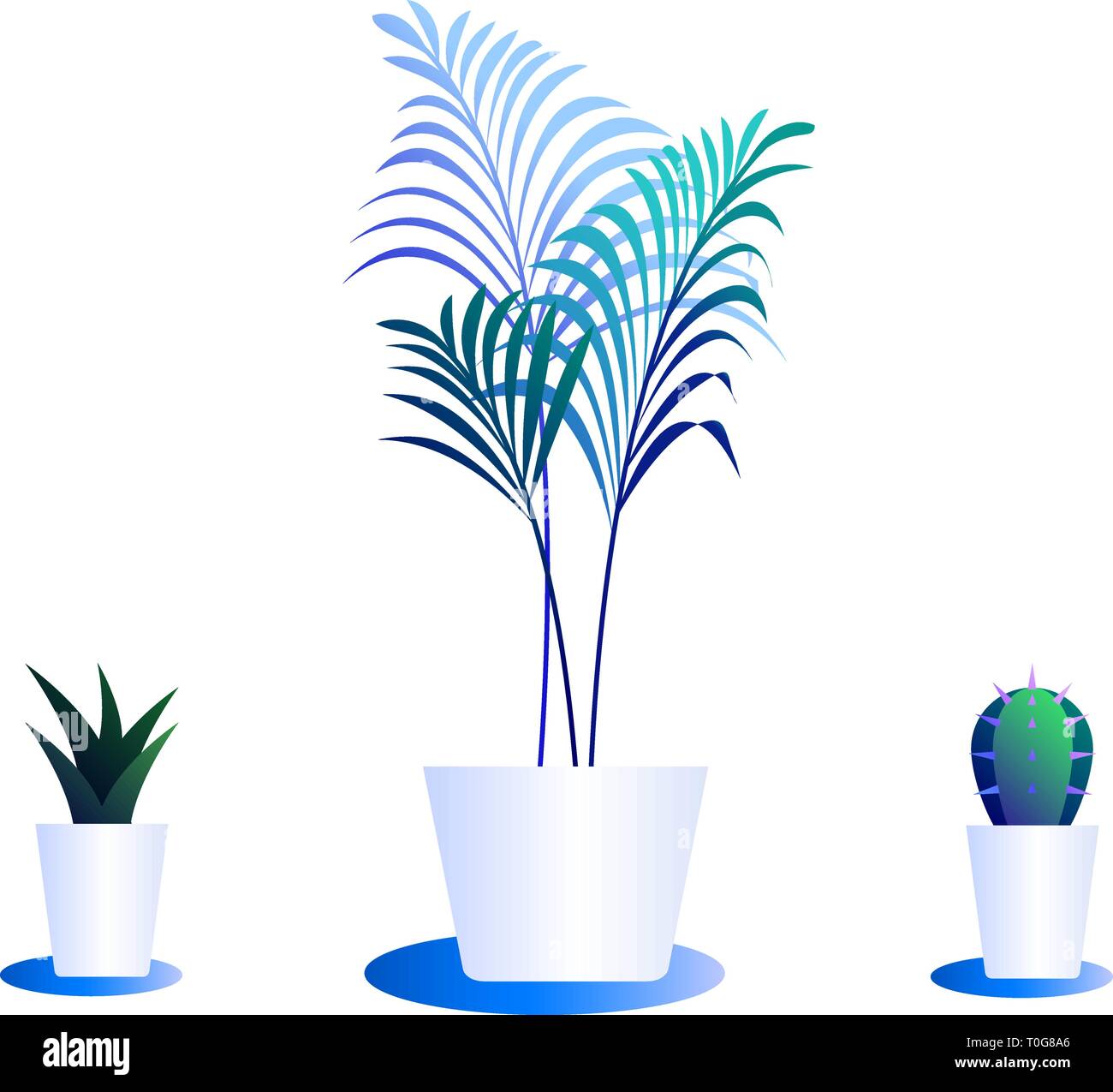 Collection cacti in pots Stock Vector Images - Alamy