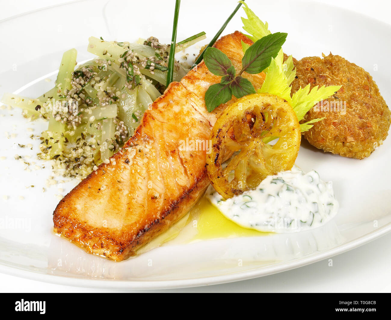 Salmon - Fish Fillet with Quinoa and Omega3 Stock Photo - Alamy