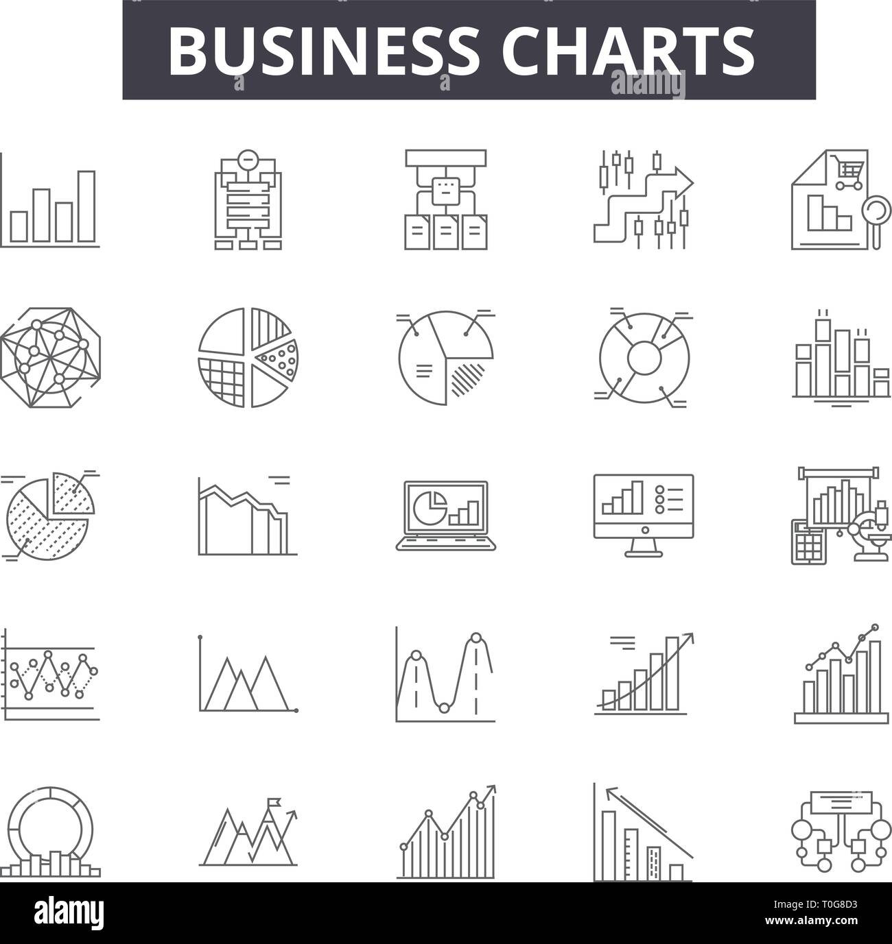 Business charts line icons for web and mobile design. Editable stroke ...