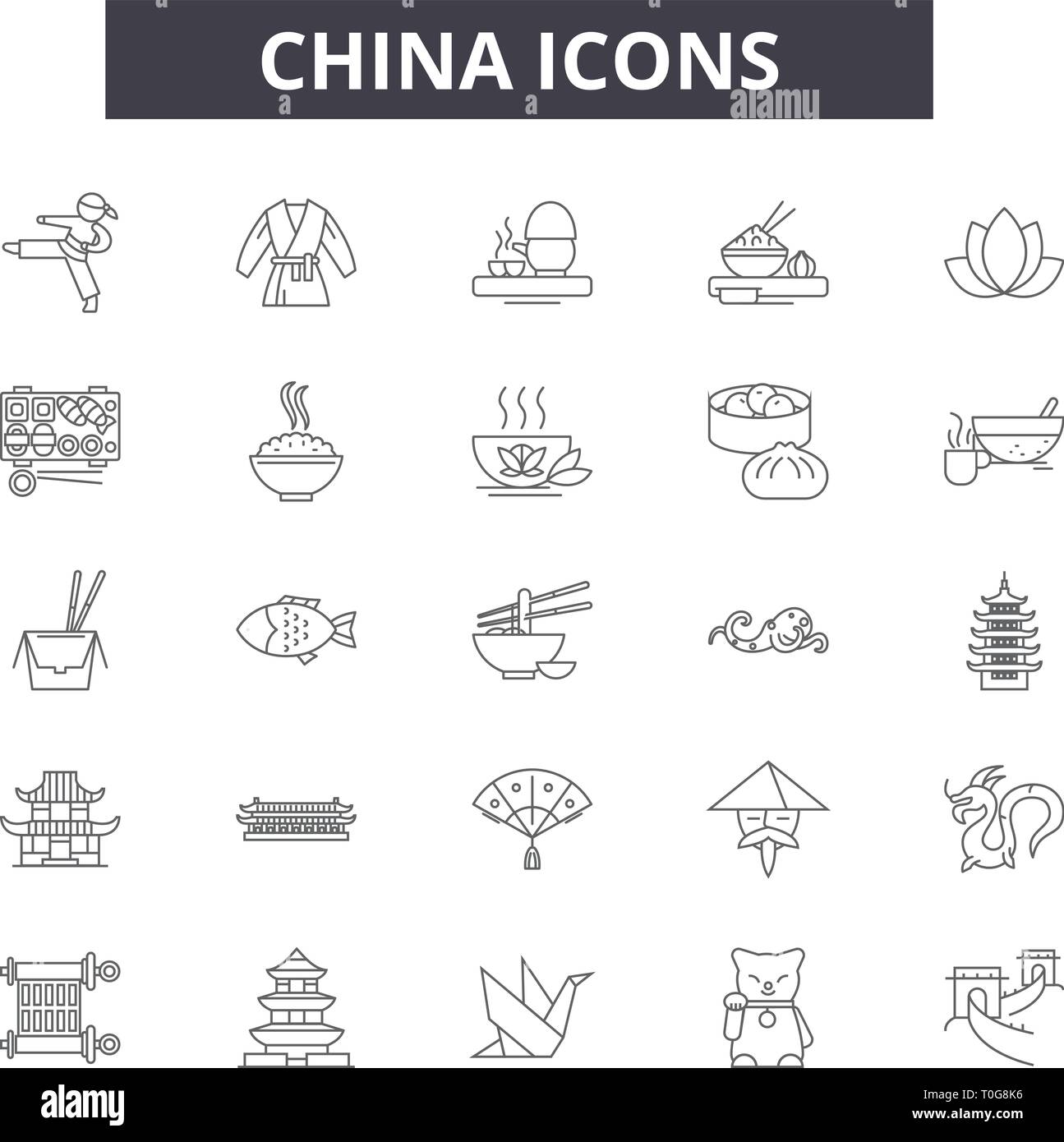 China line icons for web and mobile design. Editable stroke signs ...