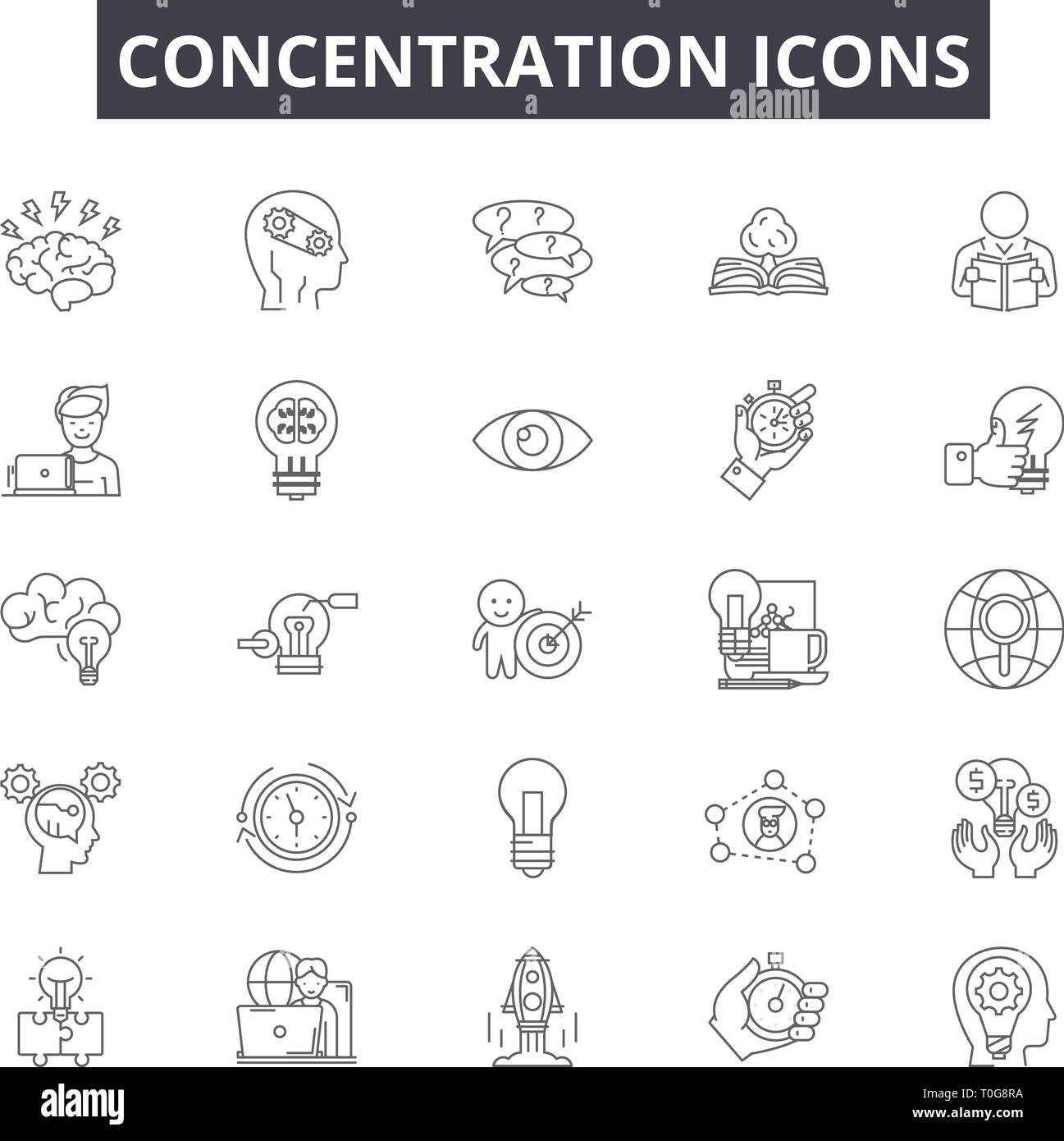 Concentration line icons for web and mobile design. Editable stroke ...